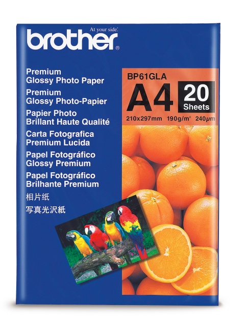 Papir BROTHER BP61 A4 190g gloss (20) - Engrossenteret AS